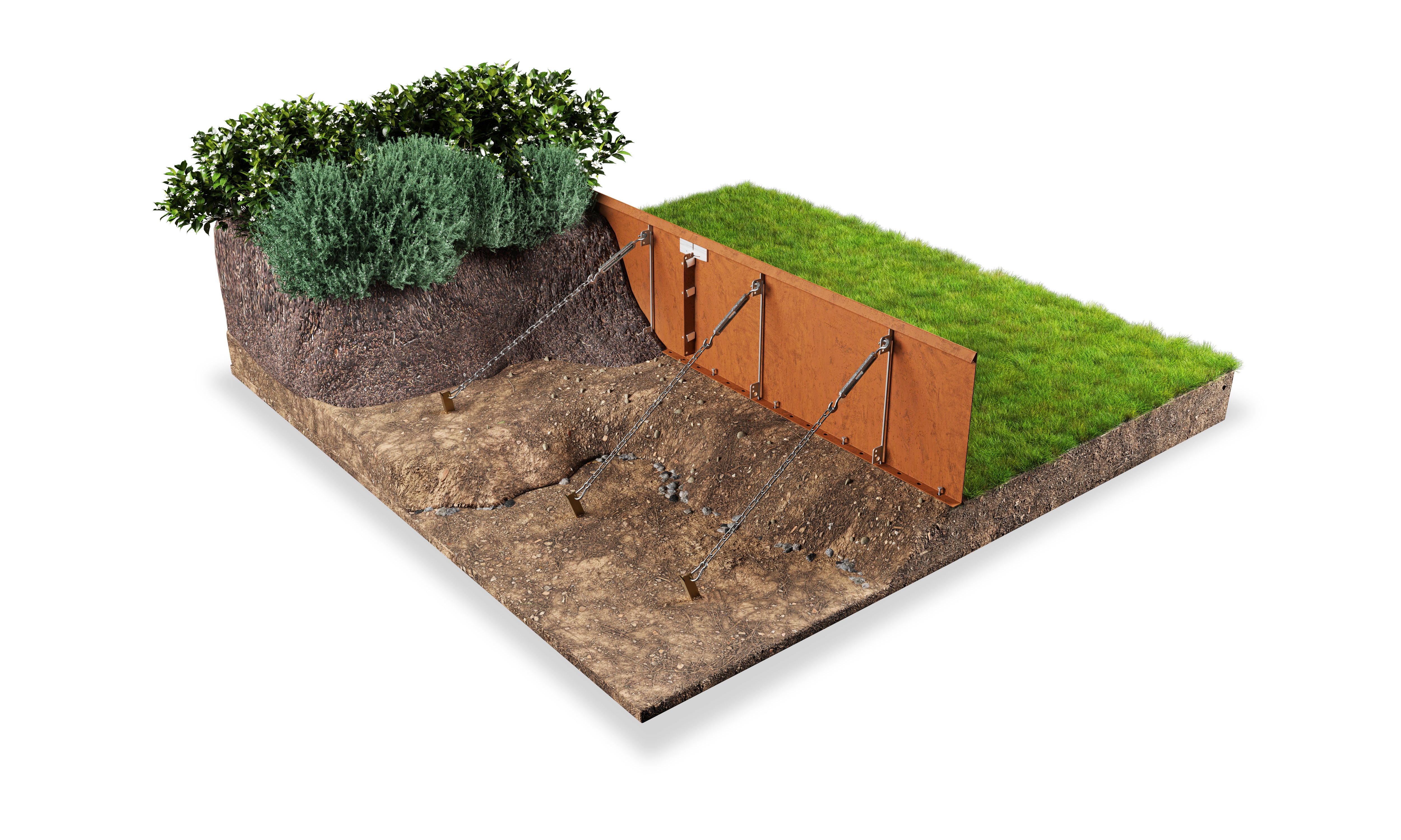 15.75" CorTen Steel Plate Edging | Henderson Garden Supply