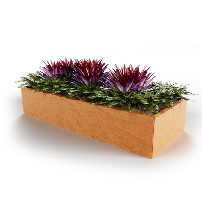 Weathering Steel 15.75" Square Modular Planter Kit - Straightcurve ...