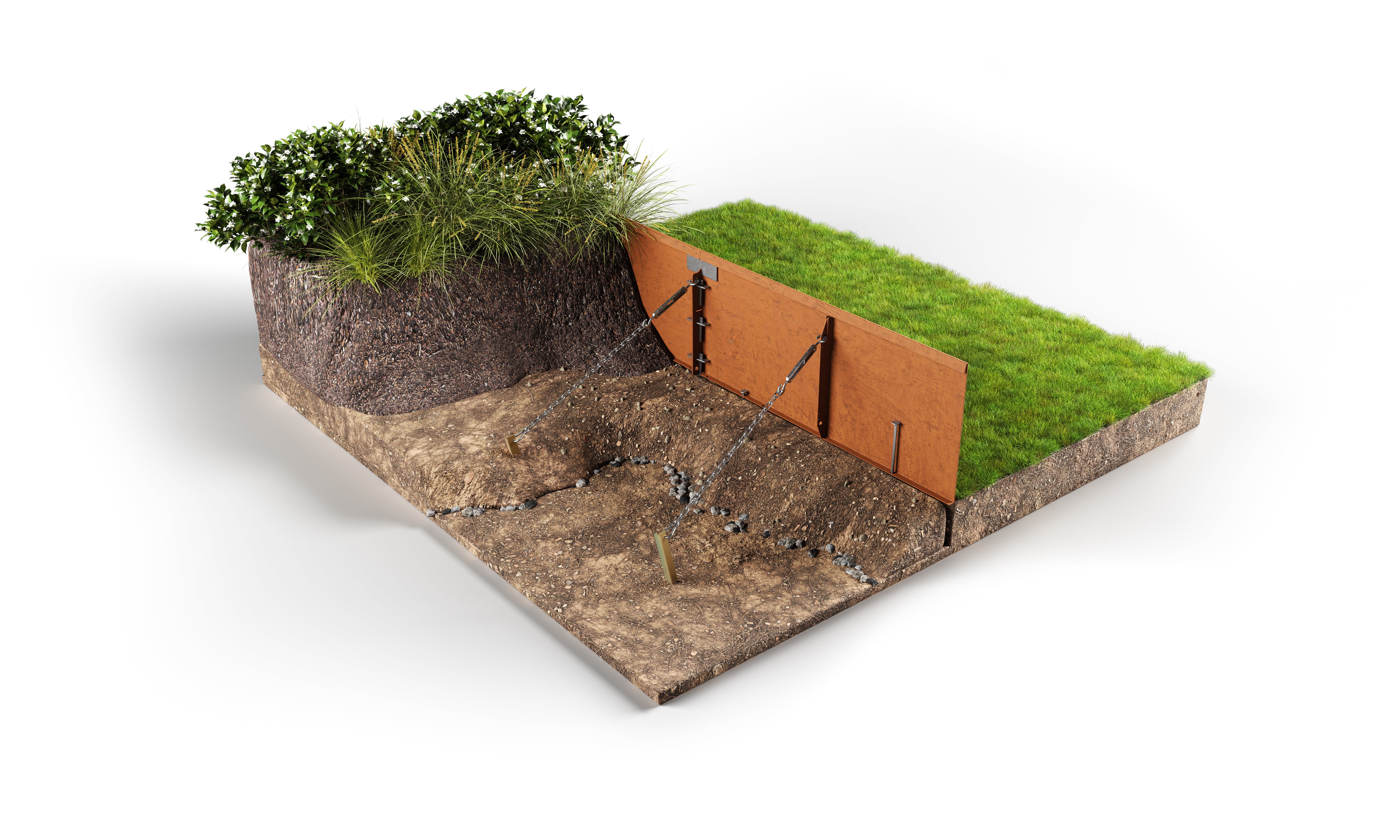 15.75" CorTen Steel Plate Edging | Henderson Garden Supply