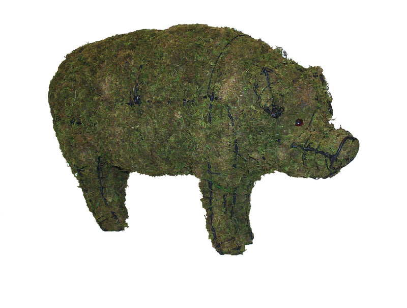 Pig 23", 31" and 46" Topiary Sculptures - Moss Filled